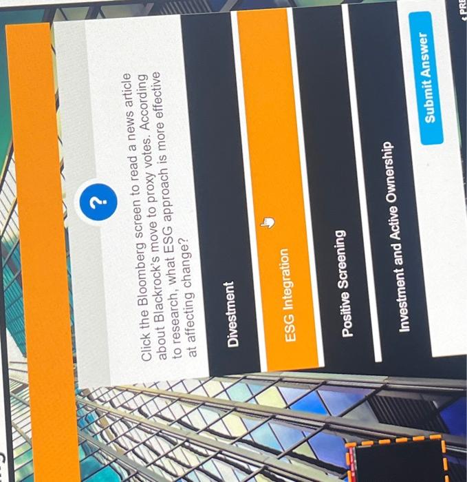 Solved ? Click the Bloomberg screen to read a news article | Chegg.com