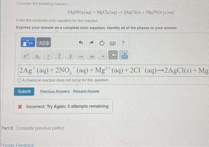 Solved Consider the following reaction | Chegg.com