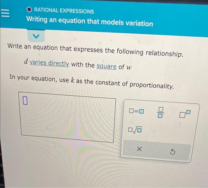 Solved Write An Equation That Expresses The Following