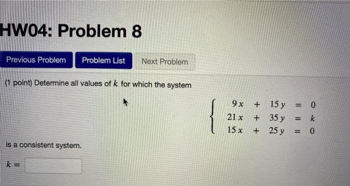 Solved HW04: Problem 8 Previous Problem Problem List Next | Chegg.com
