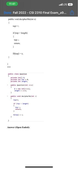 Solved Question 2 (3 points) Analyze the code below. | Chegg.com
