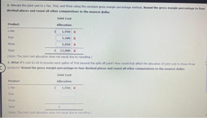 Solved Allocating Joint Costs Using the Constant Gross | Chegg.com