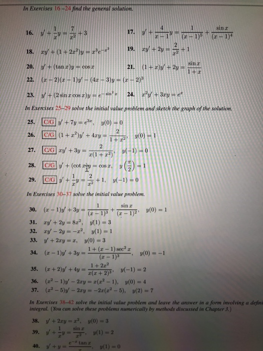 Solved In Exercises 16-24 find the general solution. 17. += | Chegg.com
