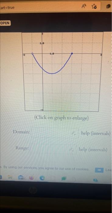 Solved (Click on graph to enlarge)range of y=f(x) whose | Chegg.com