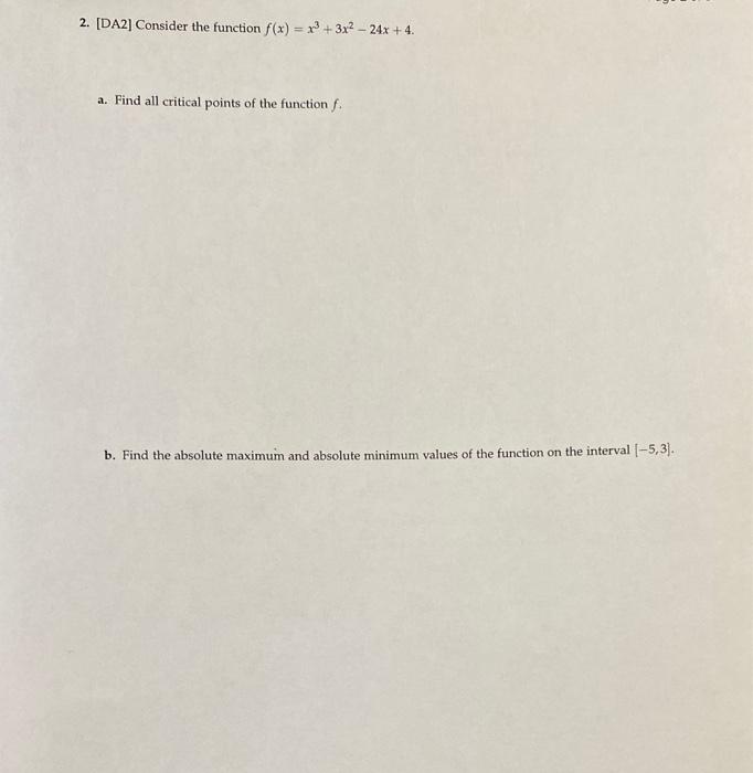 Solved 1. [DA2] Consider the graph of the function f(x). a. | Chegg.com