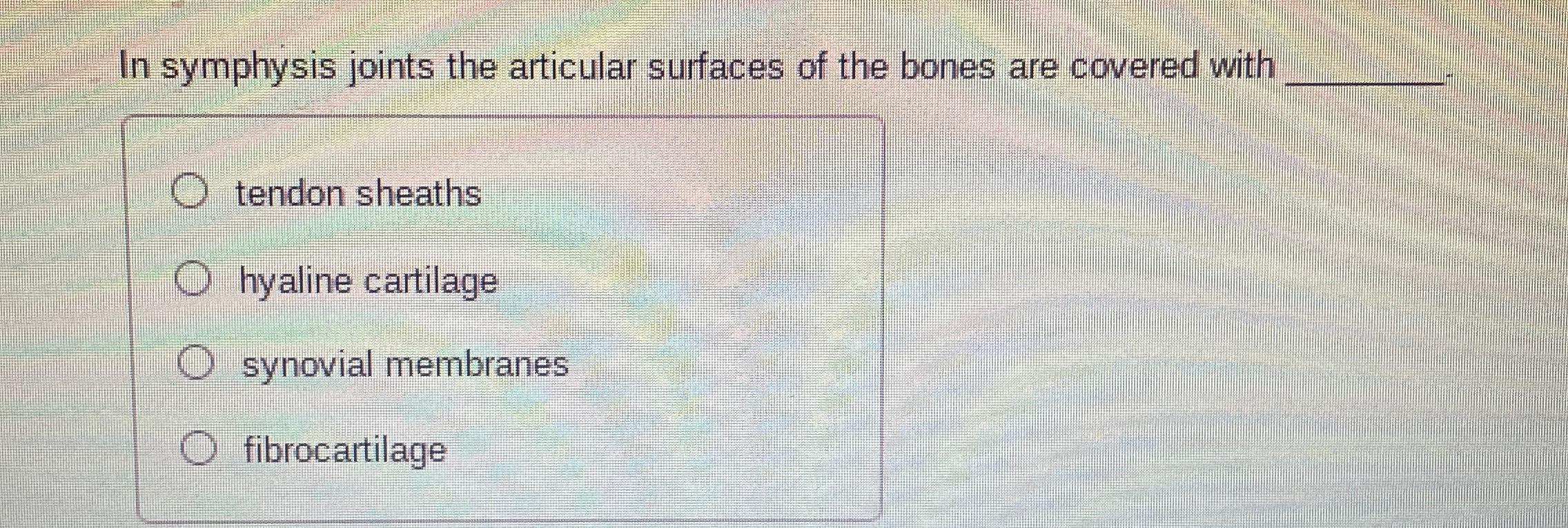 Solved In symphysis joints the articular surfaces of the | Chegg.com