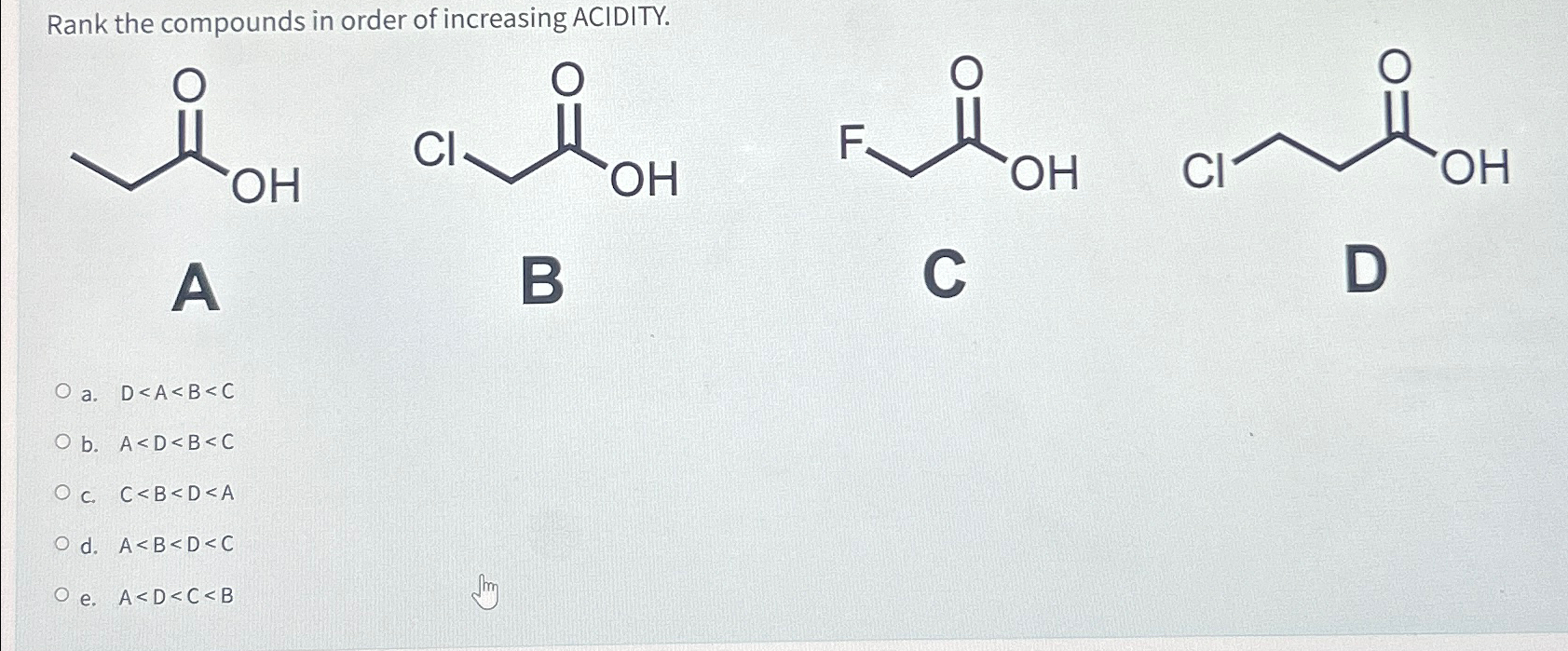 Solved Rank the compounds in order of increasing ACIDITY. | Chegg.com