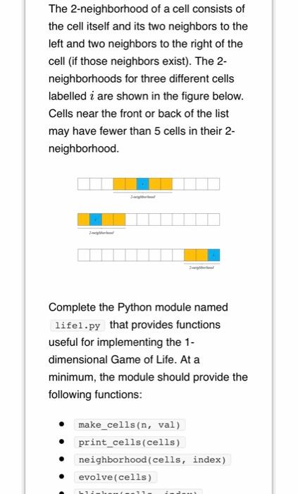 Solved Question 1 The 1-dimensional Game of Life occurs on a | Chegg.com