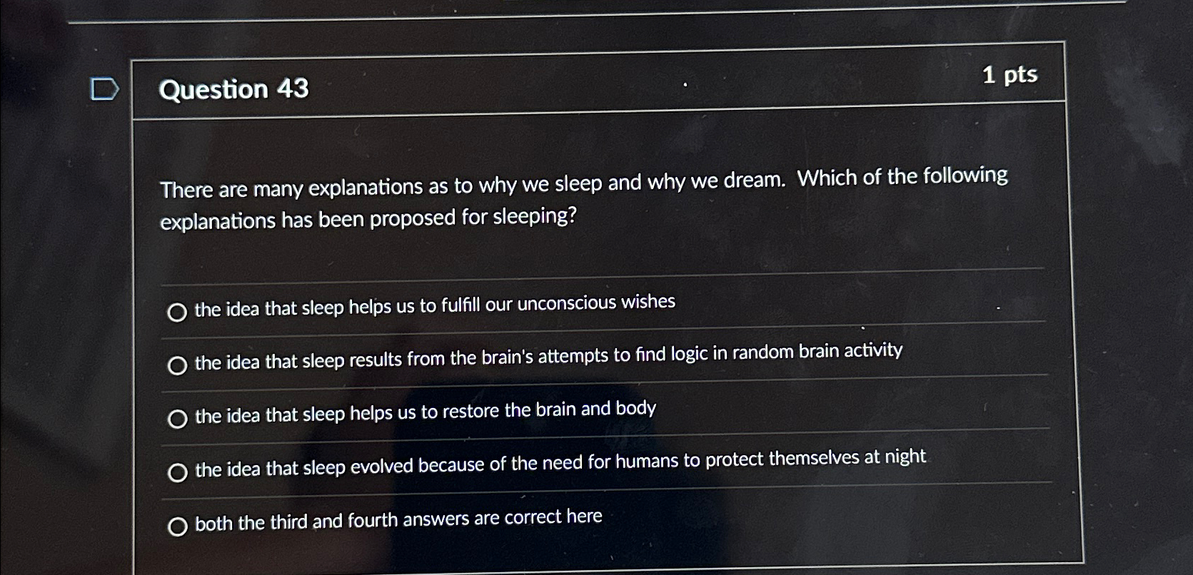 Solved Question 431 ﻿ptsThere are many explanations as to | Chegg.com