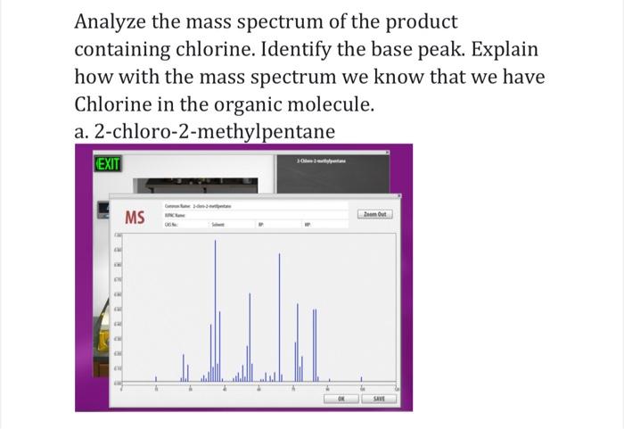 Solved Analyze the mass spectrum of the product containing | Chegg.com
