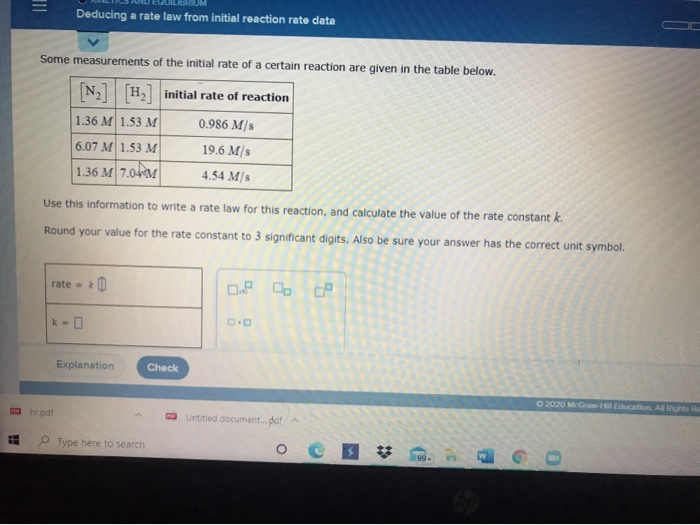 Solved Deducing a rate law from initial reaction rate data | Chegg.com
