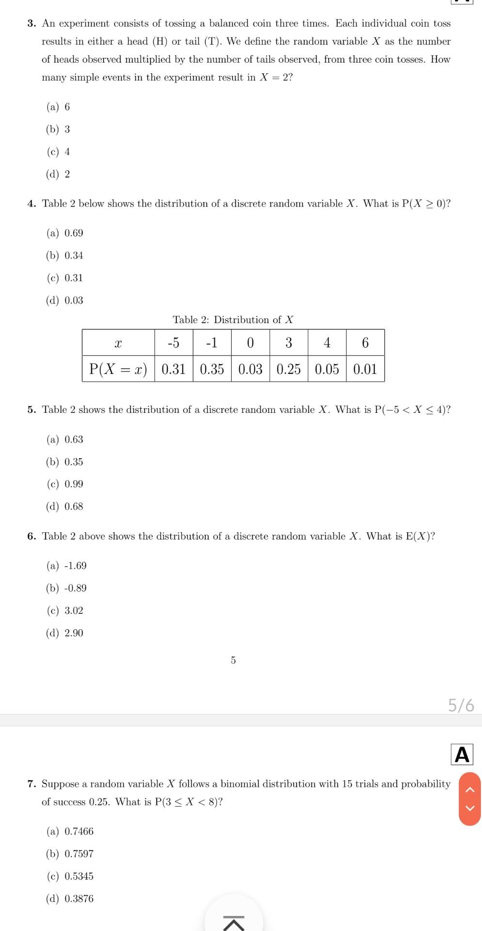 Solved 3. An experiment consists of tossing a balanced coin | Chegg.com