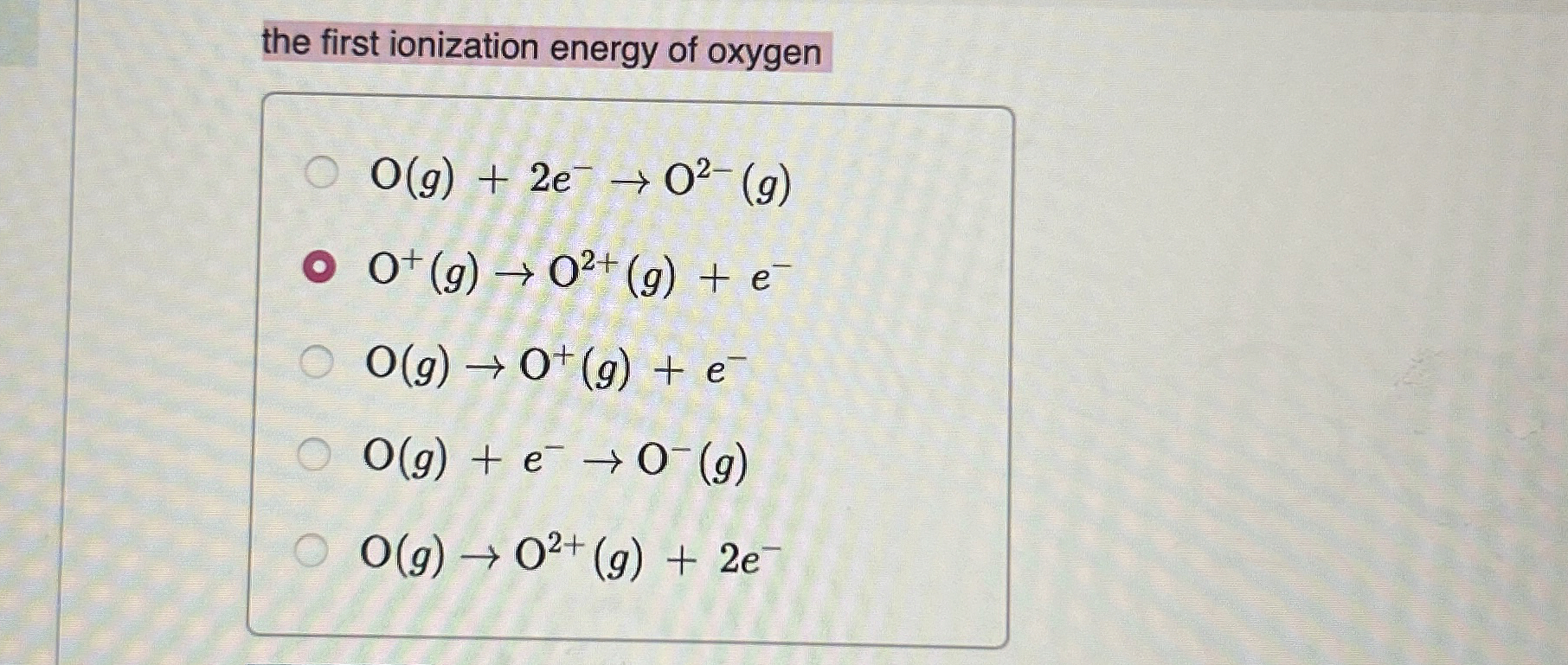Solved the first ionization energy of | Chegg.com