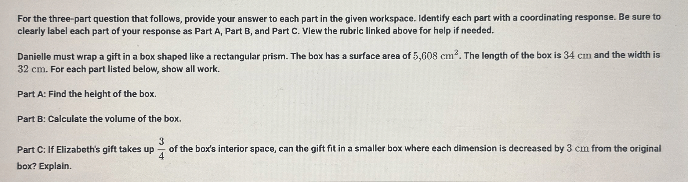 Solved For the three-part question that follows, provide | Chegg.com