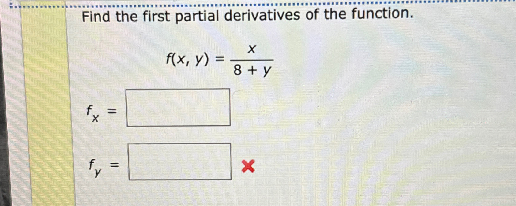 Solved Find the first partial derivatives of the | Chegg.com