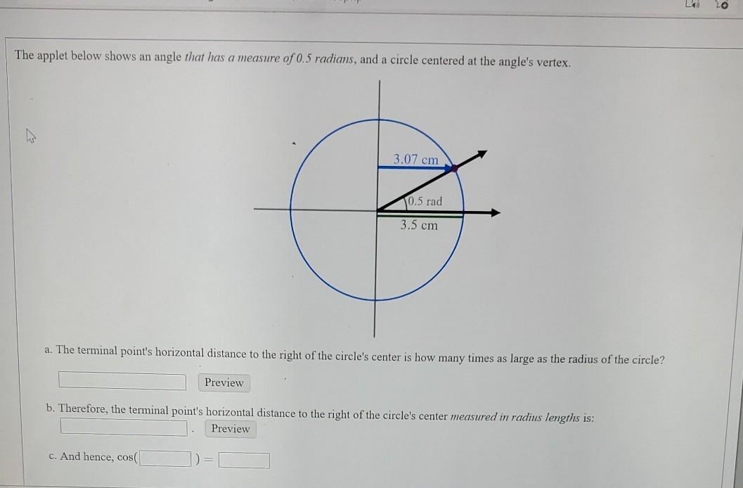 Solved L LO The applet below shows an angle that has a | Chegg.com
