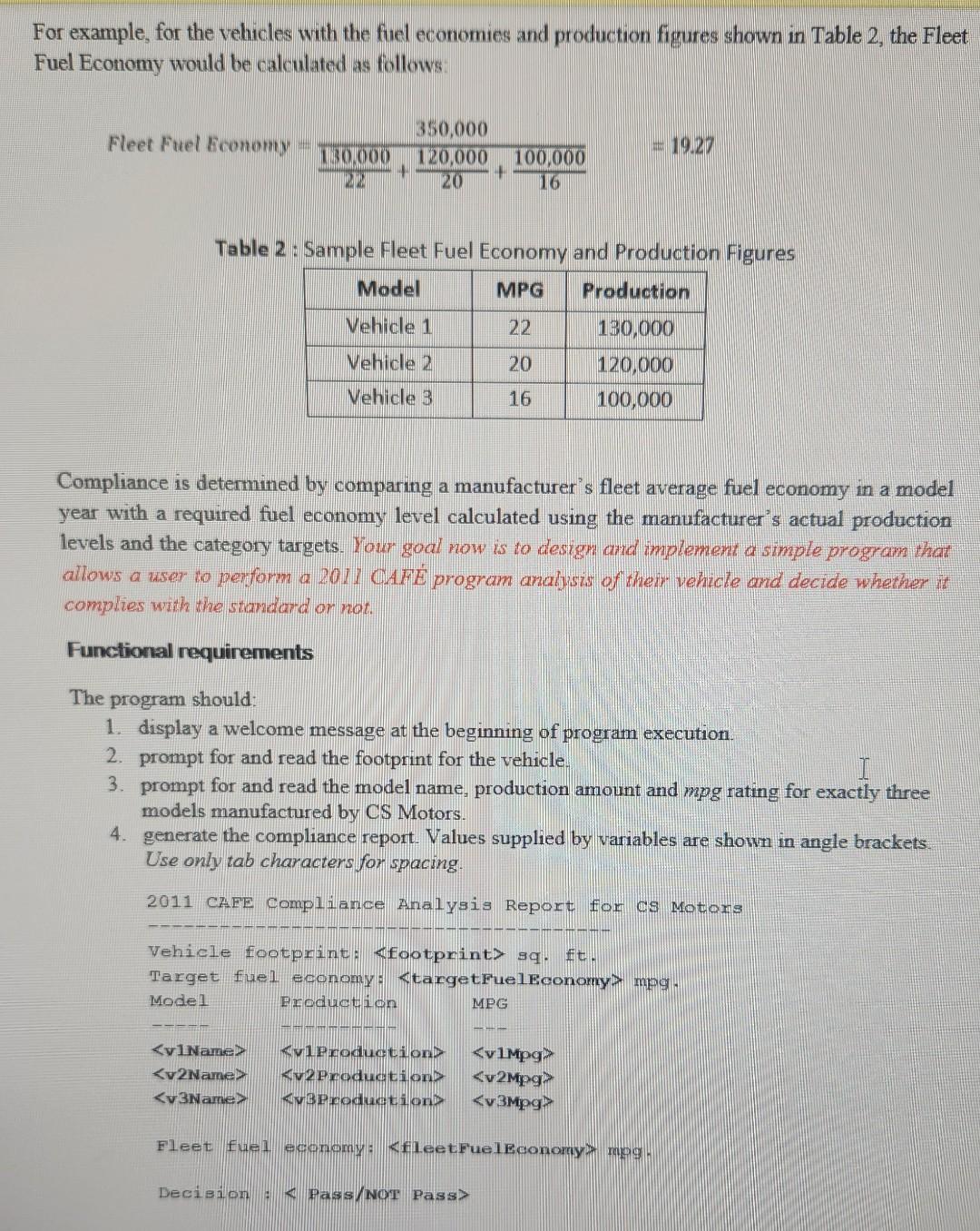Solved For example, for the vehicles with the fuel economies | Chegg.com