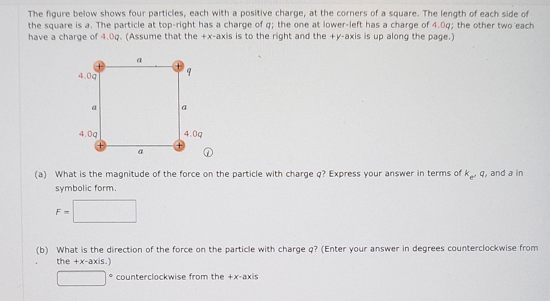 Solved The figure below shows four particles, each with a | Chegg.com