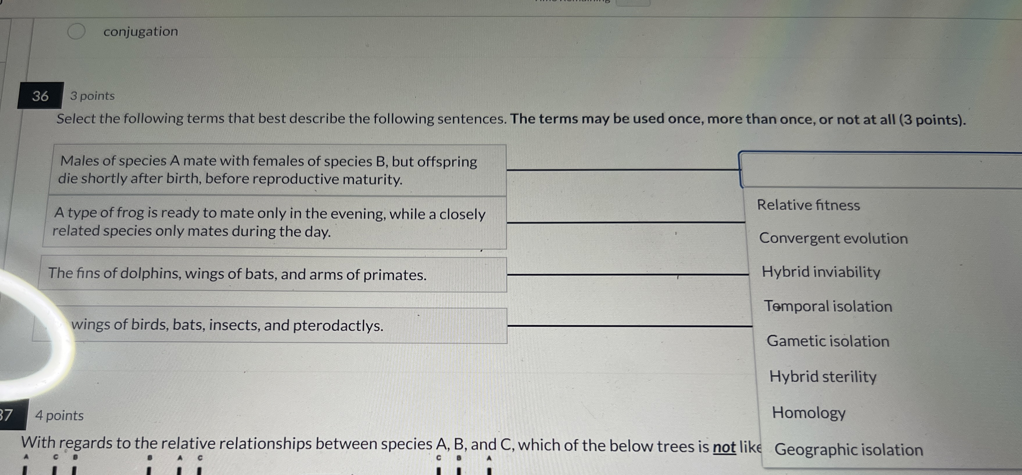 Solved conjugation363 ﻿pointsSelect the following terms that | Chegg.com