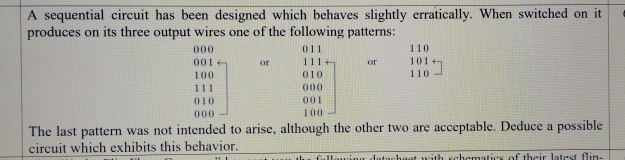 Solved A sequential circuit has been designed which behaves | Chegg.com