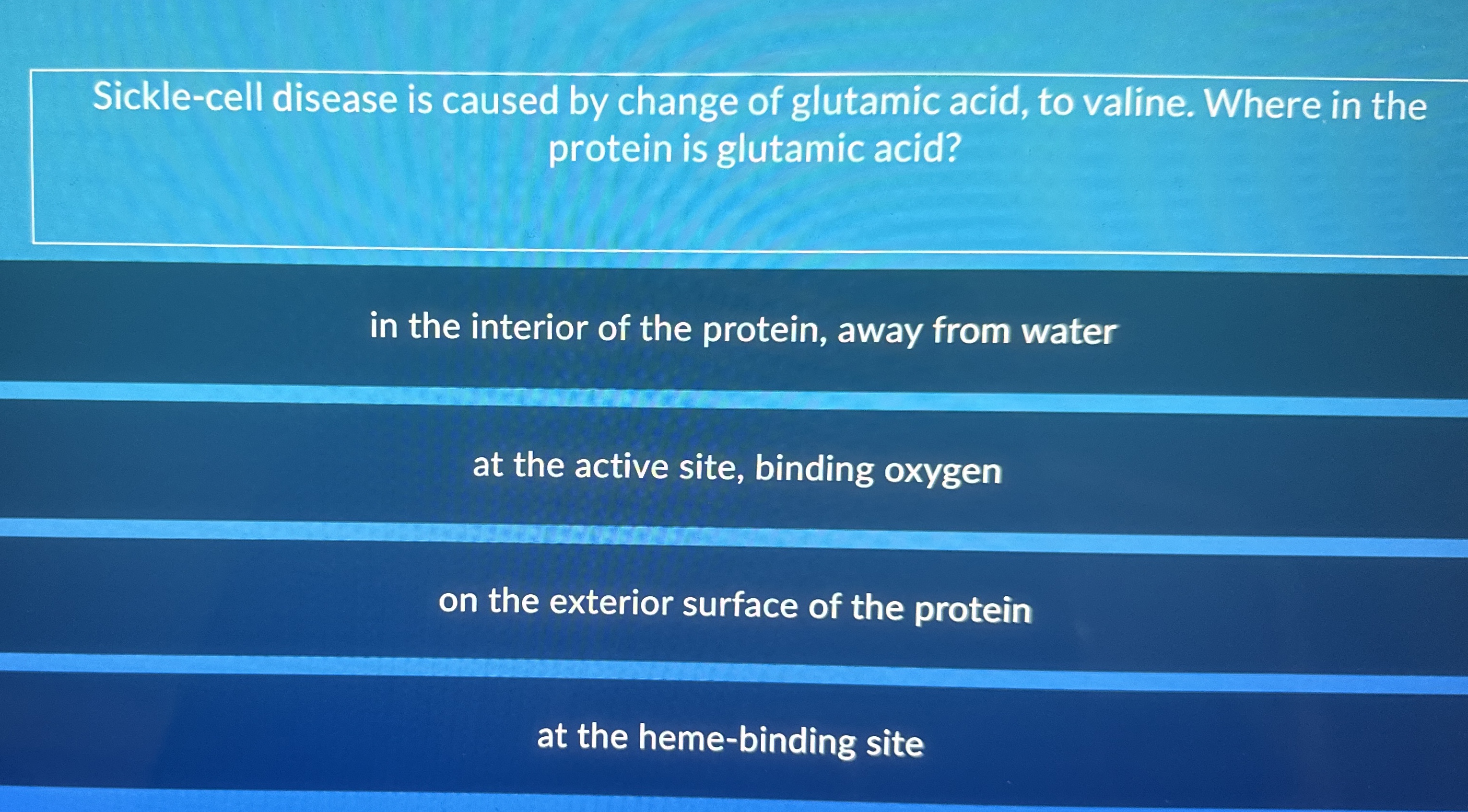 Solved Sickle-cell disease is caused by change of glutamic | Chegg.com