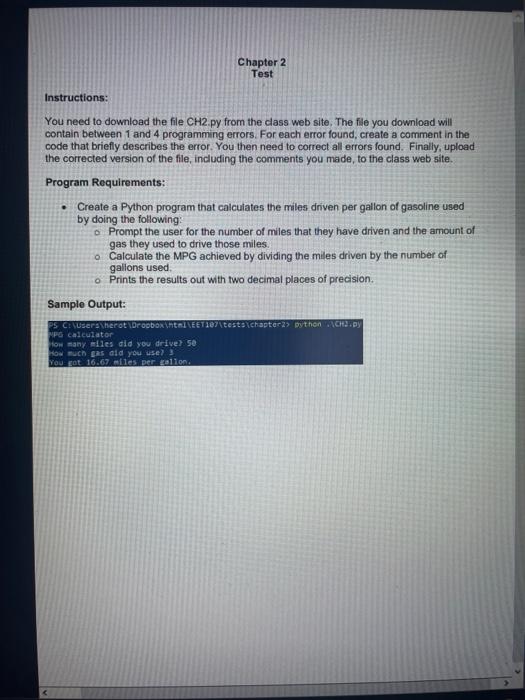 Solved print ('MPG calculator') input ('How many miles did | Chegg.com