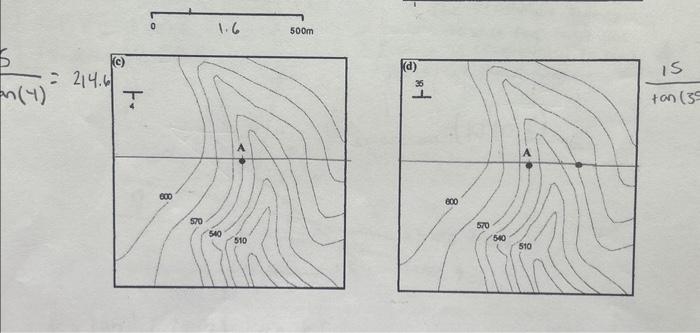 Solved Maps c and d are topographic maps with a contour | Chegg.com