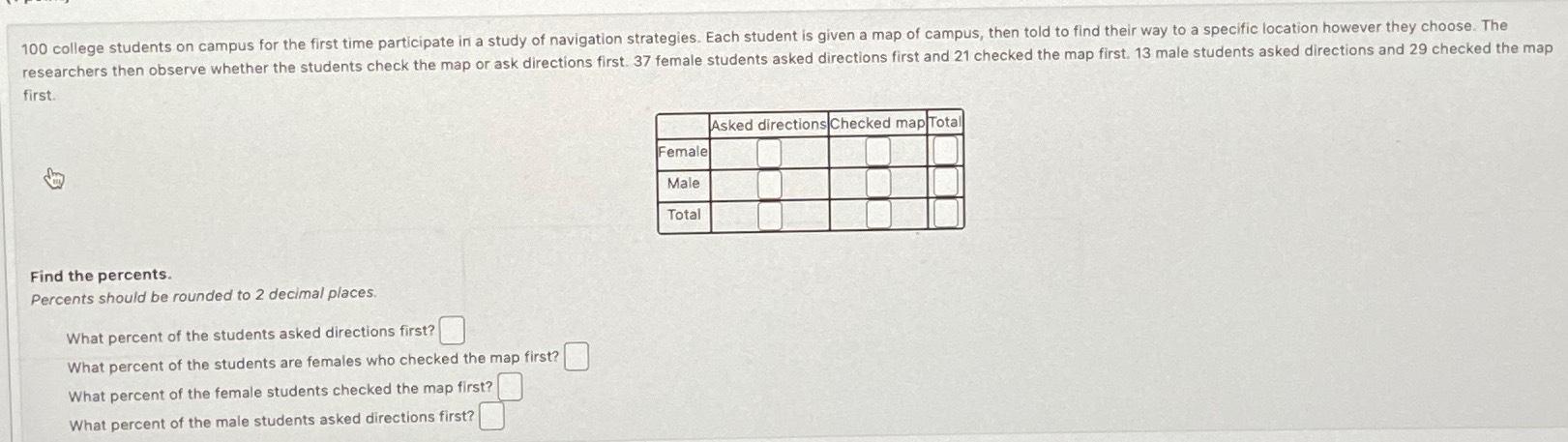 Solved first.\table[[,Asked directions,Checked | Chegg.com