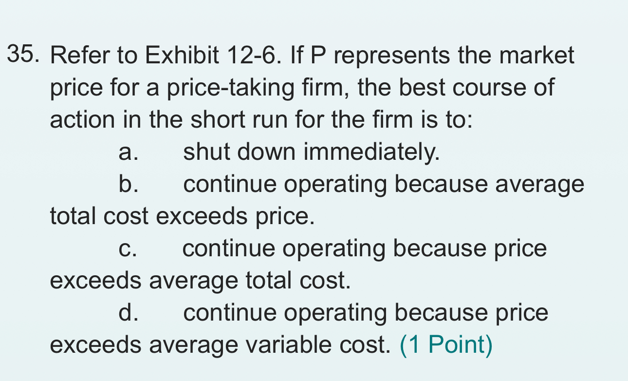 Solved Refer to Exhibit 12-6. ﻿If P ﻿represents the market | Chegg.com