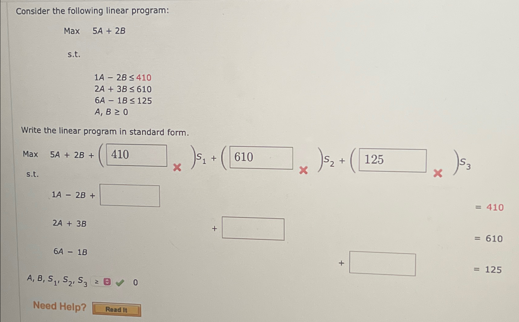 Solved Consider the following linear program: ﻿Max 5A+2B | Chegg.com