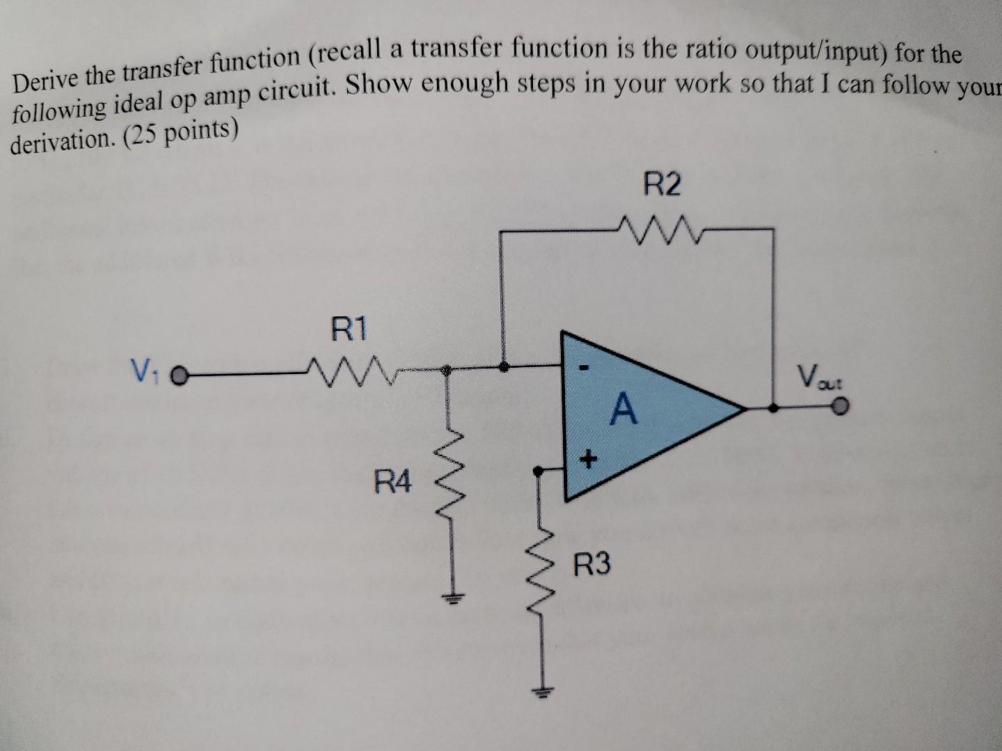 Solved Derive the transfer function (recall a transfer | Chegg.com
