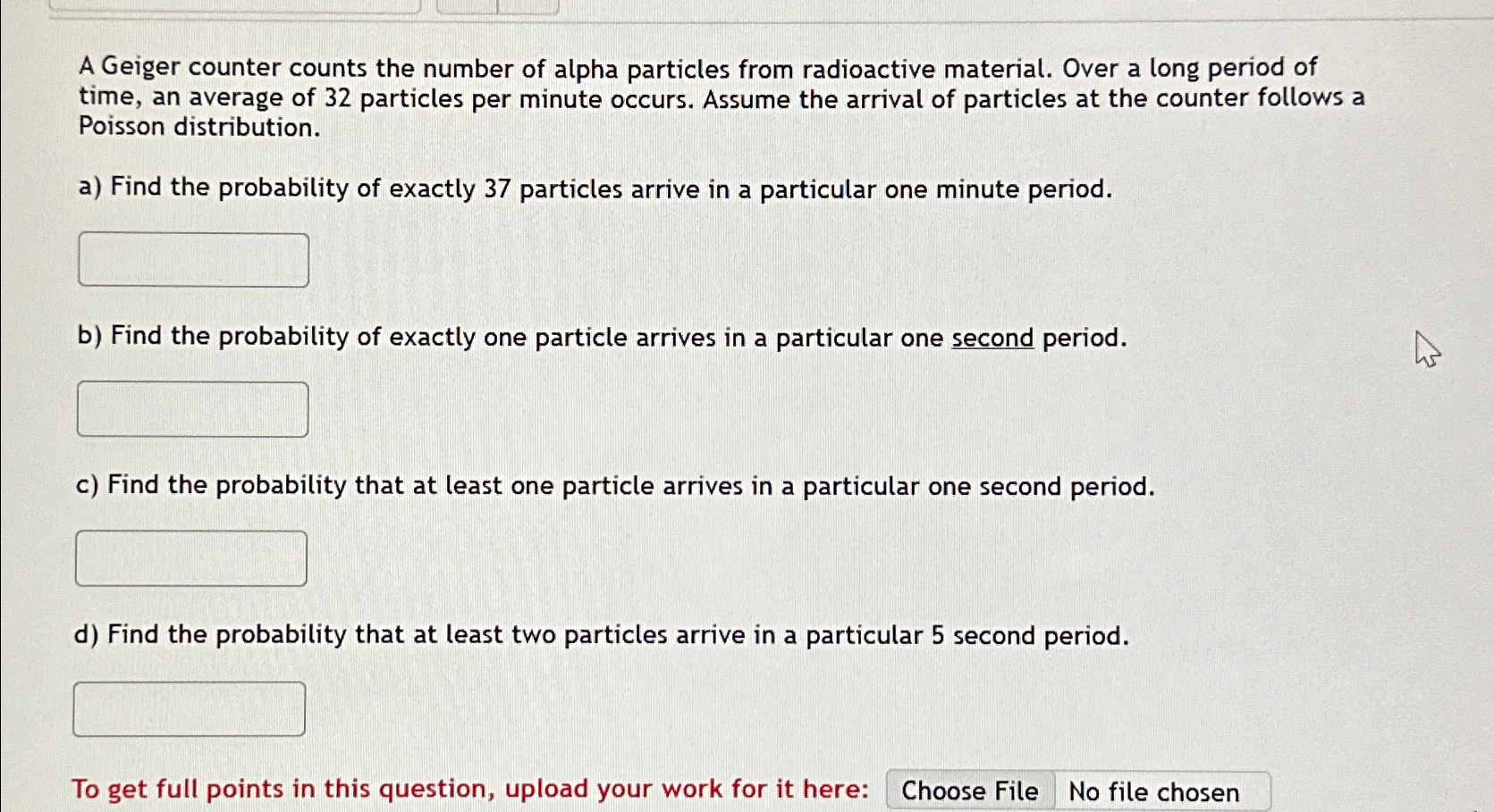 Solved A Geiger counter counts the number of alpha particles | Chegg.com
