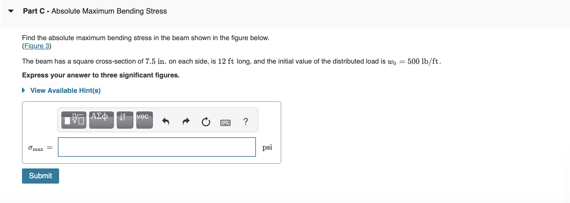 [Solved]: Part A - Moment Required to Produce a Given Stres