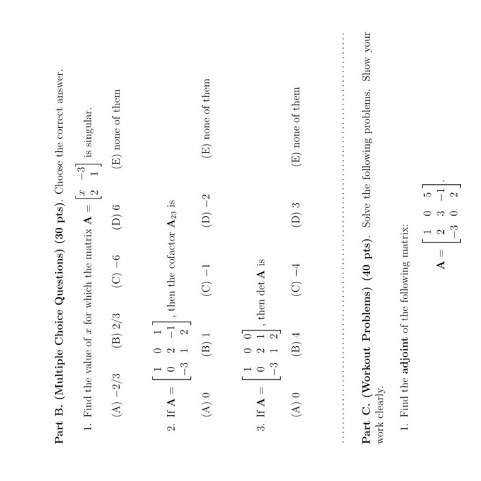 Solved Part B. (Multiple Choice Questions) (30 pts). Choose | Chegg.com