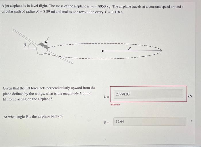 Solved A jet airplane is in level flight. The mass of the | Chegg.com