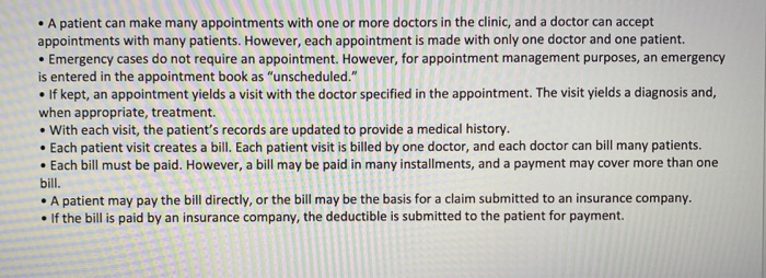 Solved • A patient can make many appointments with one or | Chegg.com