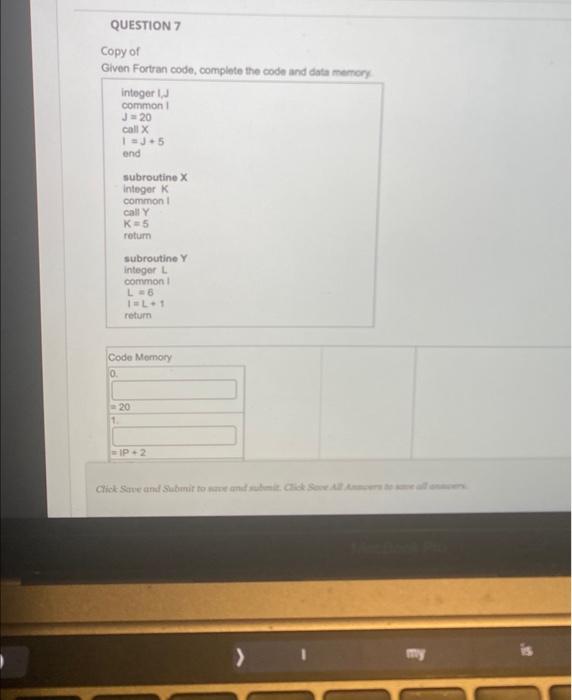 Solved Given instructions in code memory, show the result in | Chegg.com