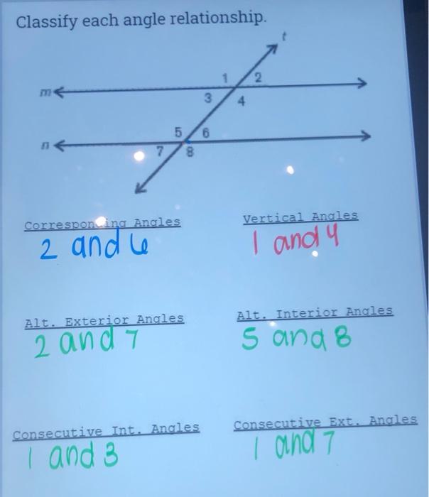 Solved Classify each angle relationship. 2 3 m 4 LO 5 6 8 | Chegg.com