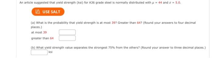 Solved article suggested that yield strength (ksi) for A36 | Chegg.com
