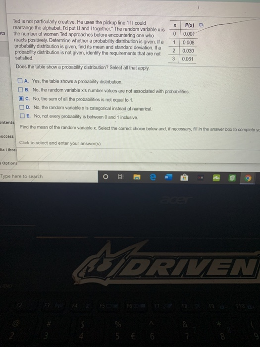 Solved Ted is not particularly creative. He uses the pickup | Chegg.com