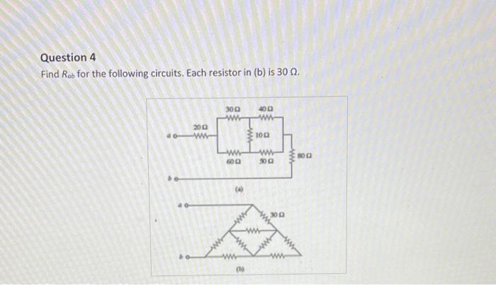 Solved Find Rab for the following circuits. Each resistor in | Chegg.com