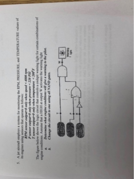 Solved 5. A jet aircraft employs a system for monitoring the | Chegg.com