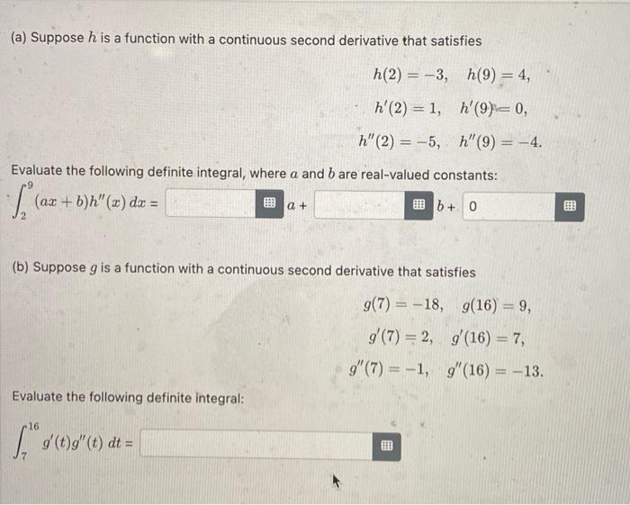 Solved (a) Suppose h is a function with a continuous second | Chegg.com