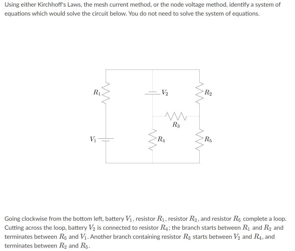 Solved Using either Kirchhoff's Laws, the mesh current | Chegg.com