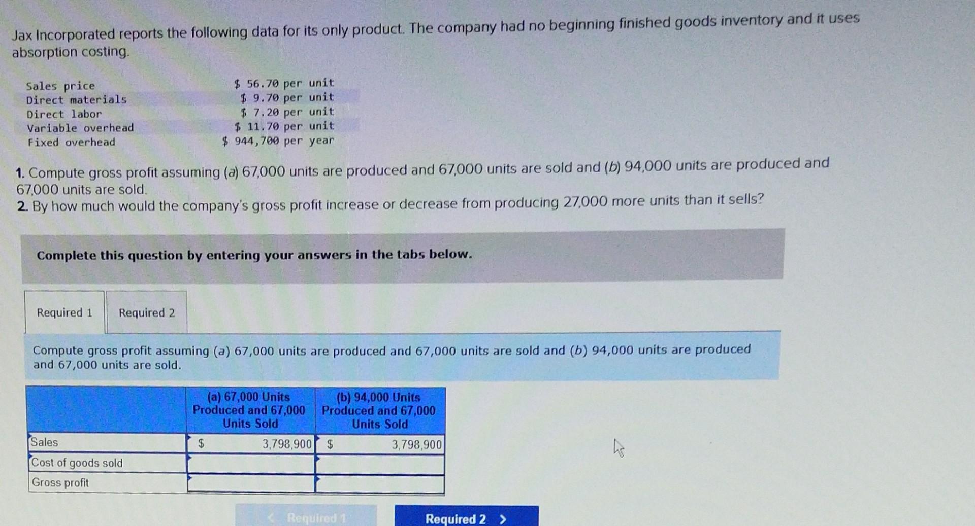 Solved Jax Incorporated Reports The Following Data For Its Chegg Solved Jax Incorporated Reports The Following Data For Its Chegg