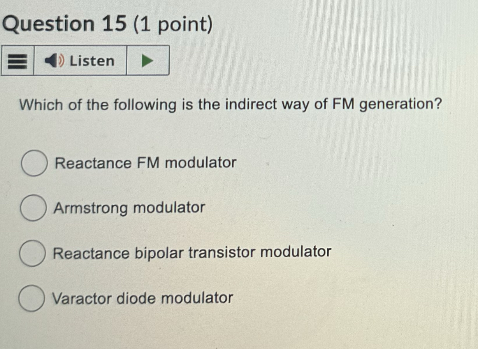 Question 15 (1 ﻿point)Which of the following is the | Chegg.com