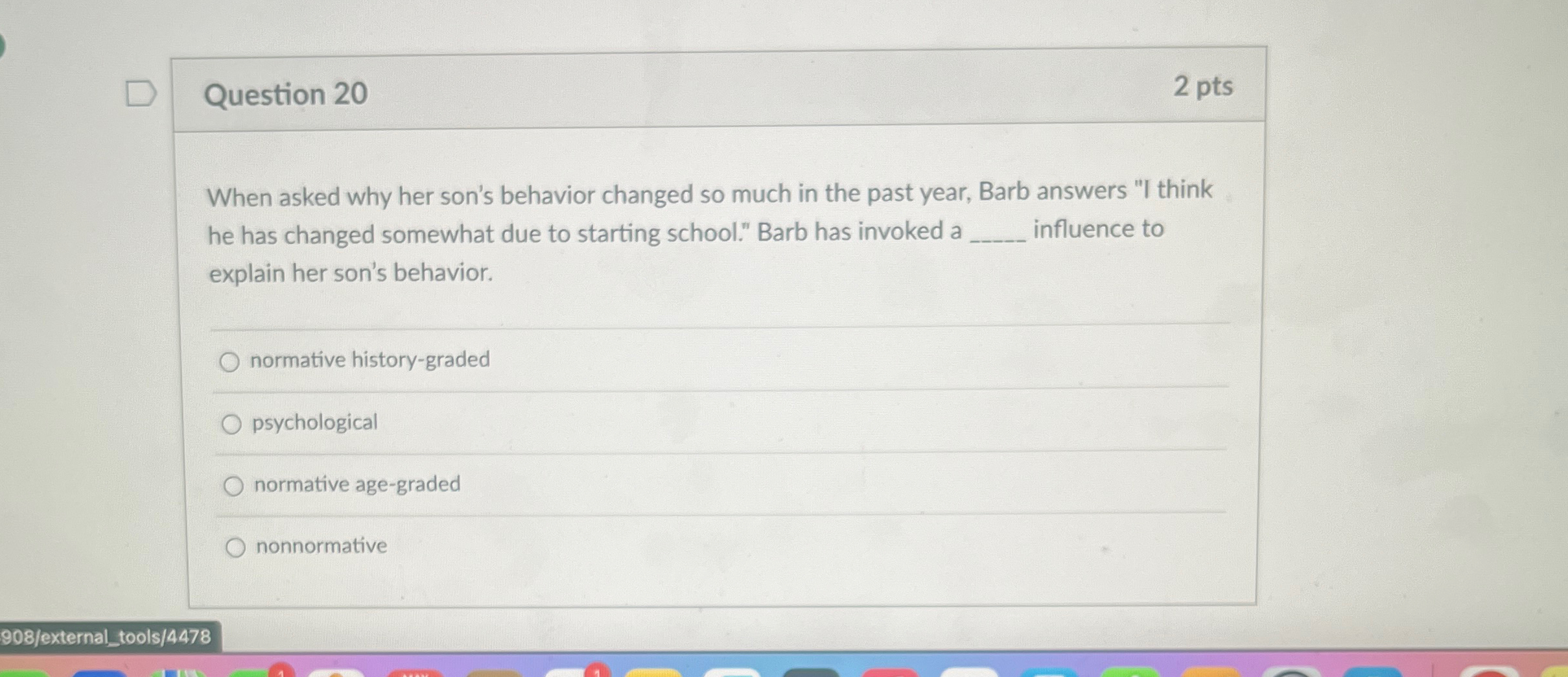 Solved Question 202 ﻿ptsWhen asked why her son's behavior | Chegg.com