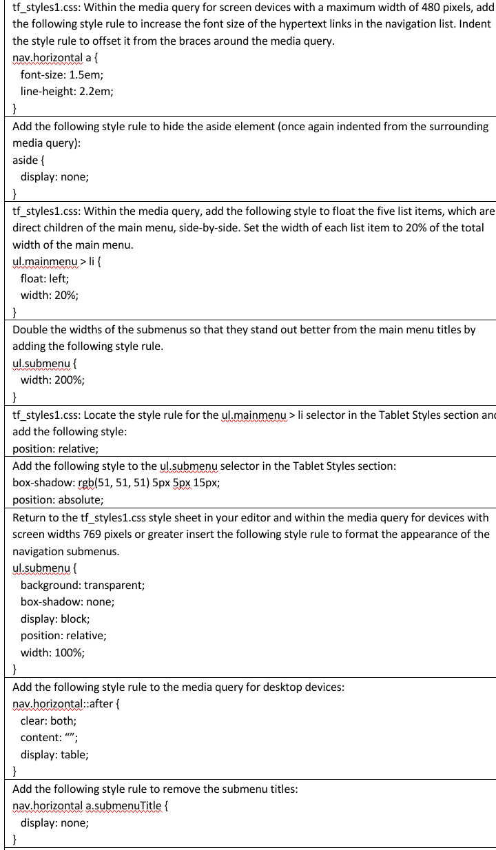 Solved Grading Rubric - NP HTML and CSS, 8e Tutorial 5, | Chegg.com