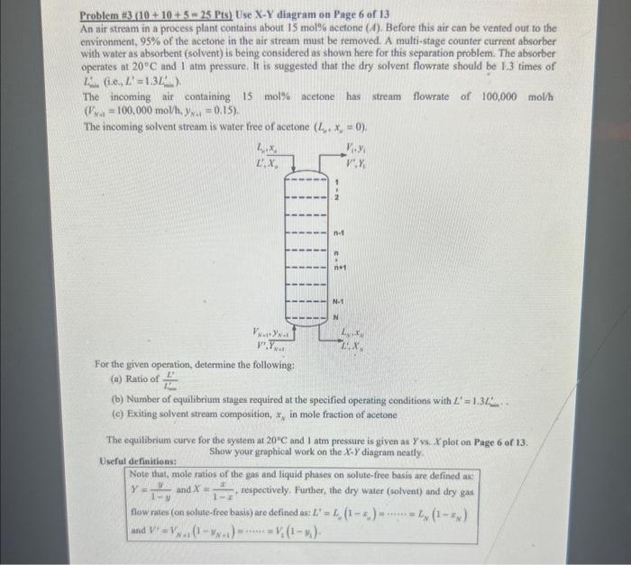Solved Problem #3(10+10+5=25 Pts) Use X-Y diagram on Page 6 | Chegg.com