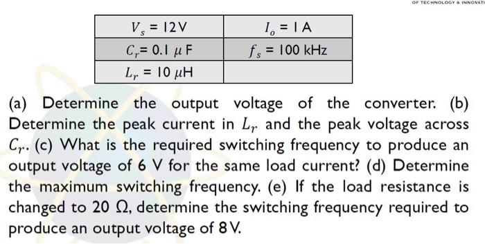 Solved (a) Determine the output voltage of the converter. | Chegg.com